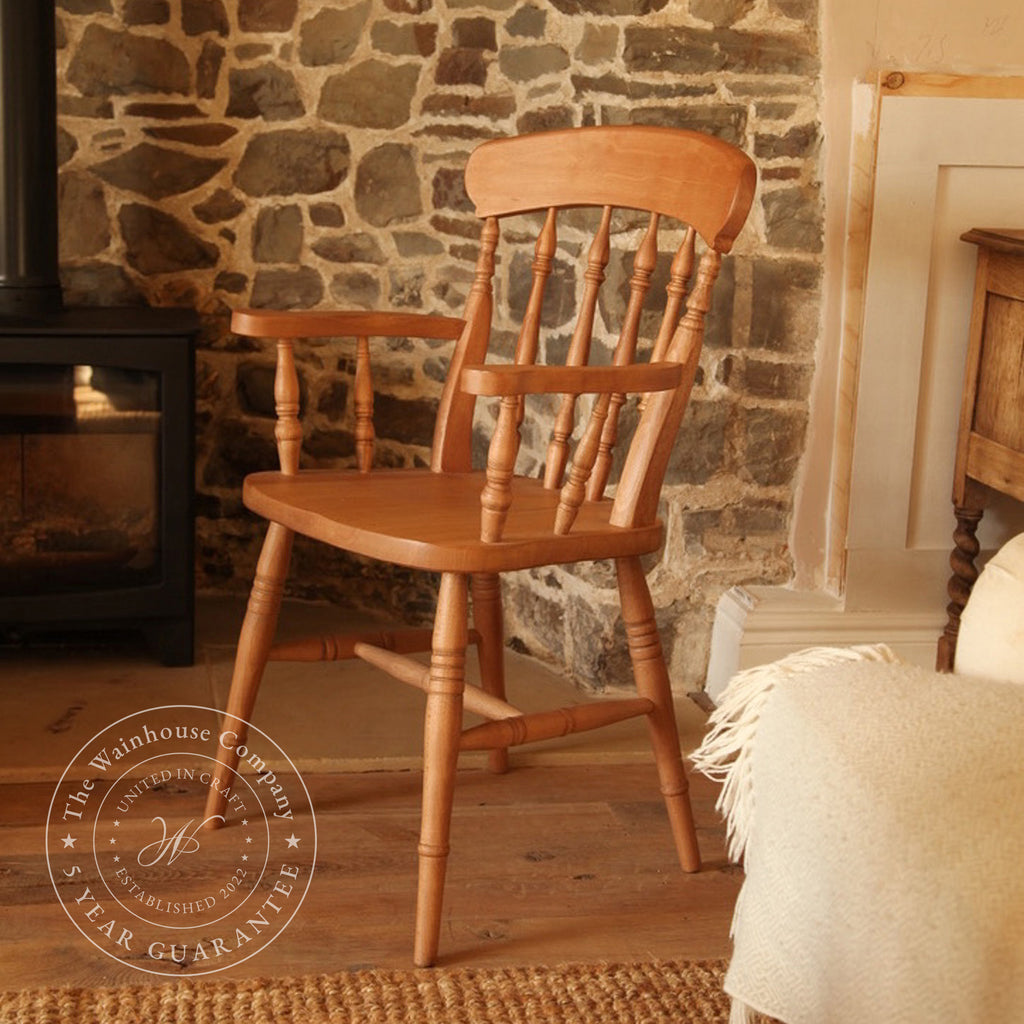 Farmhouse Spindle Carver Chair | Spindle Back Armchair – The Wainhouse Co