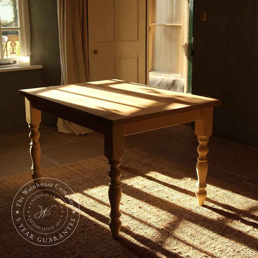Traditional Farmhouse Table | Oak Farmhouse Dining Table – The Wainhouse Co